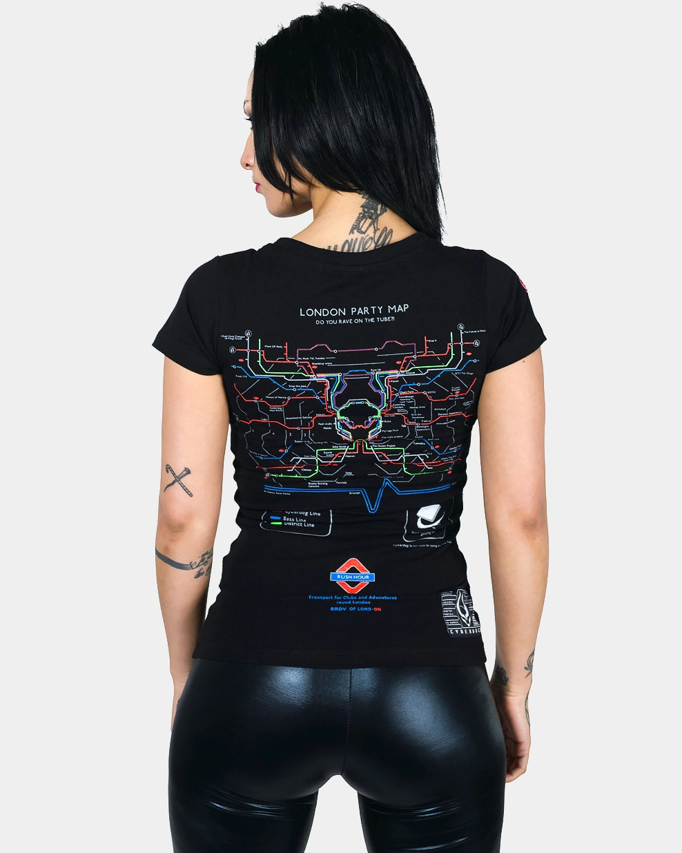 PARTY MAP T-SHIRT GIRLS BLACK | CYBERDOG - RAVE MAP – Cyberdog
