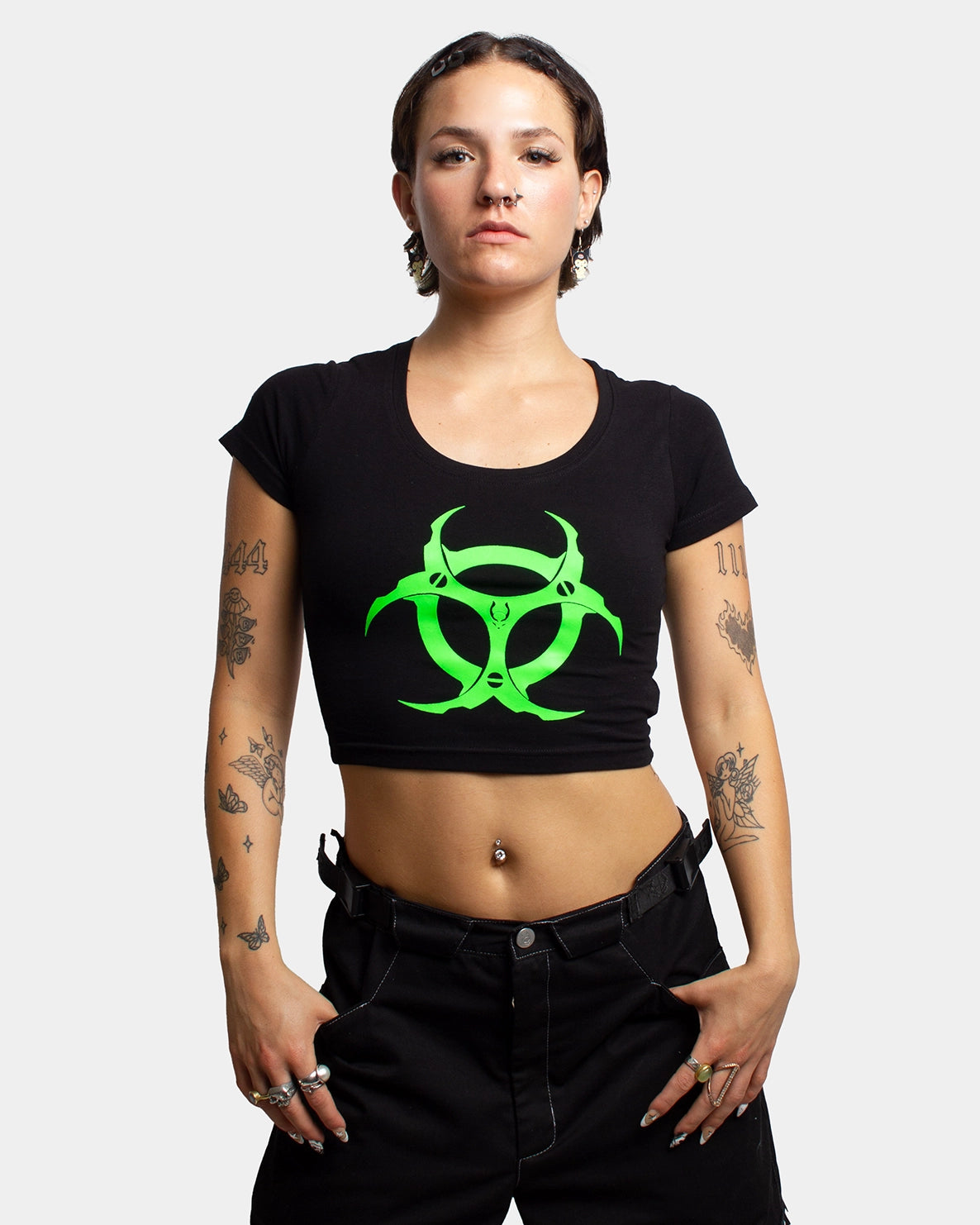 HAZARD CROP TEE by Cyberdog - Rave clothing, festival fashion & clubwear