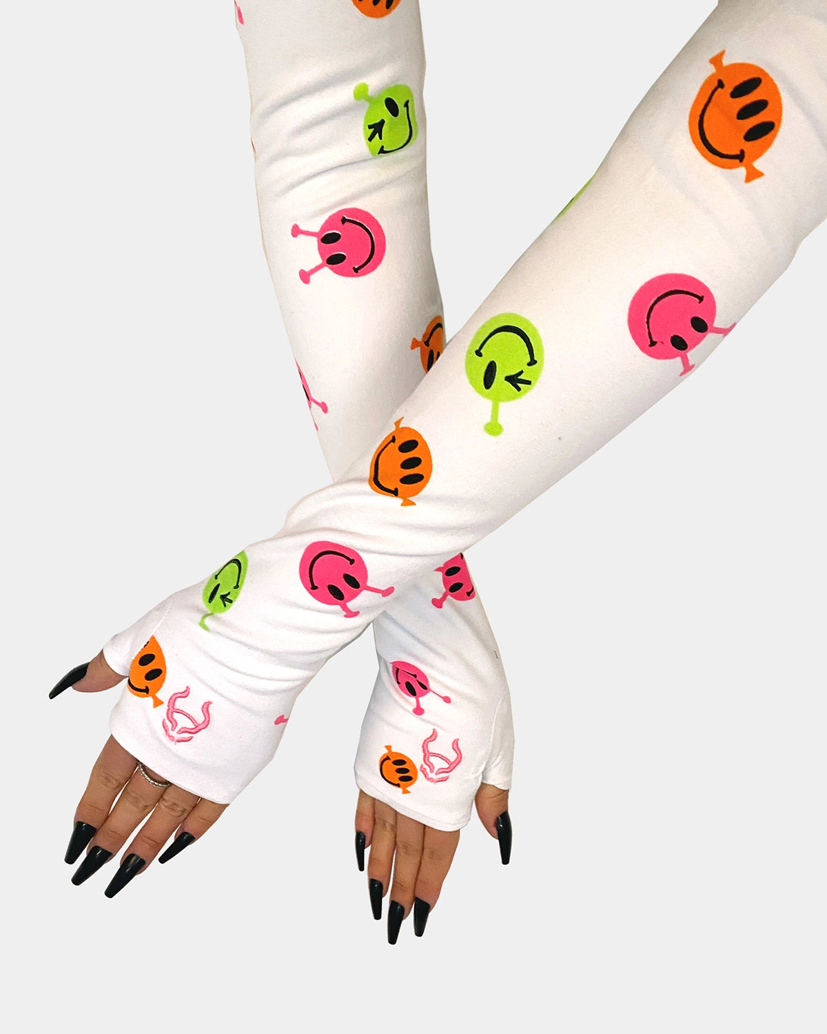 GIRLS HAPPY ALIENS GLOVE LONG by Cyberdog - Rave clothing, festival ...