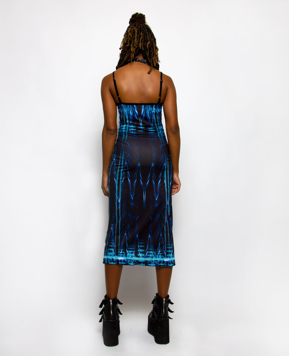 PULSAR FRONT SPLIT DRESS | Cyberdog London by Cyberdog - Rave clothing ...