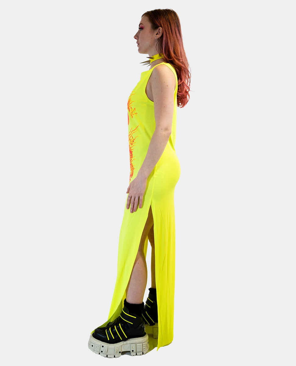 DRAGONITE LOOSE FIT DRESS FLUO / YELLOW | Cyberdog London by Cyberdog ...