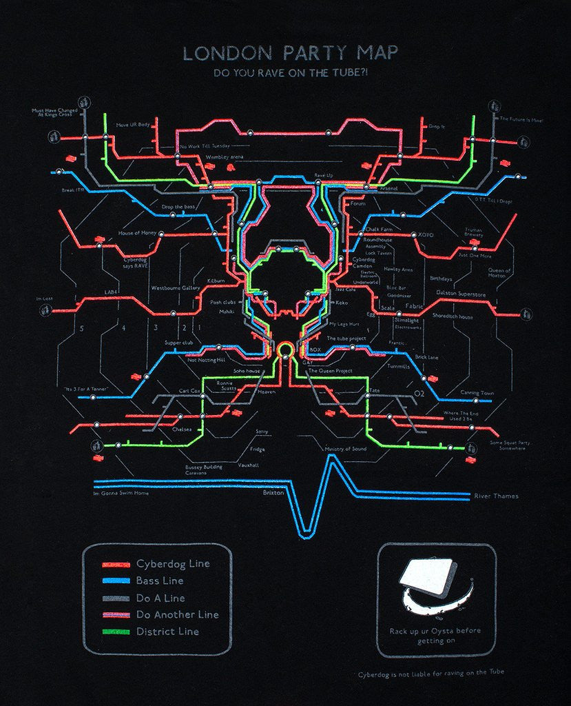 RAVE VEST PARTY MAP | Cyberdog London by Cyberdog - Rave clothing ...