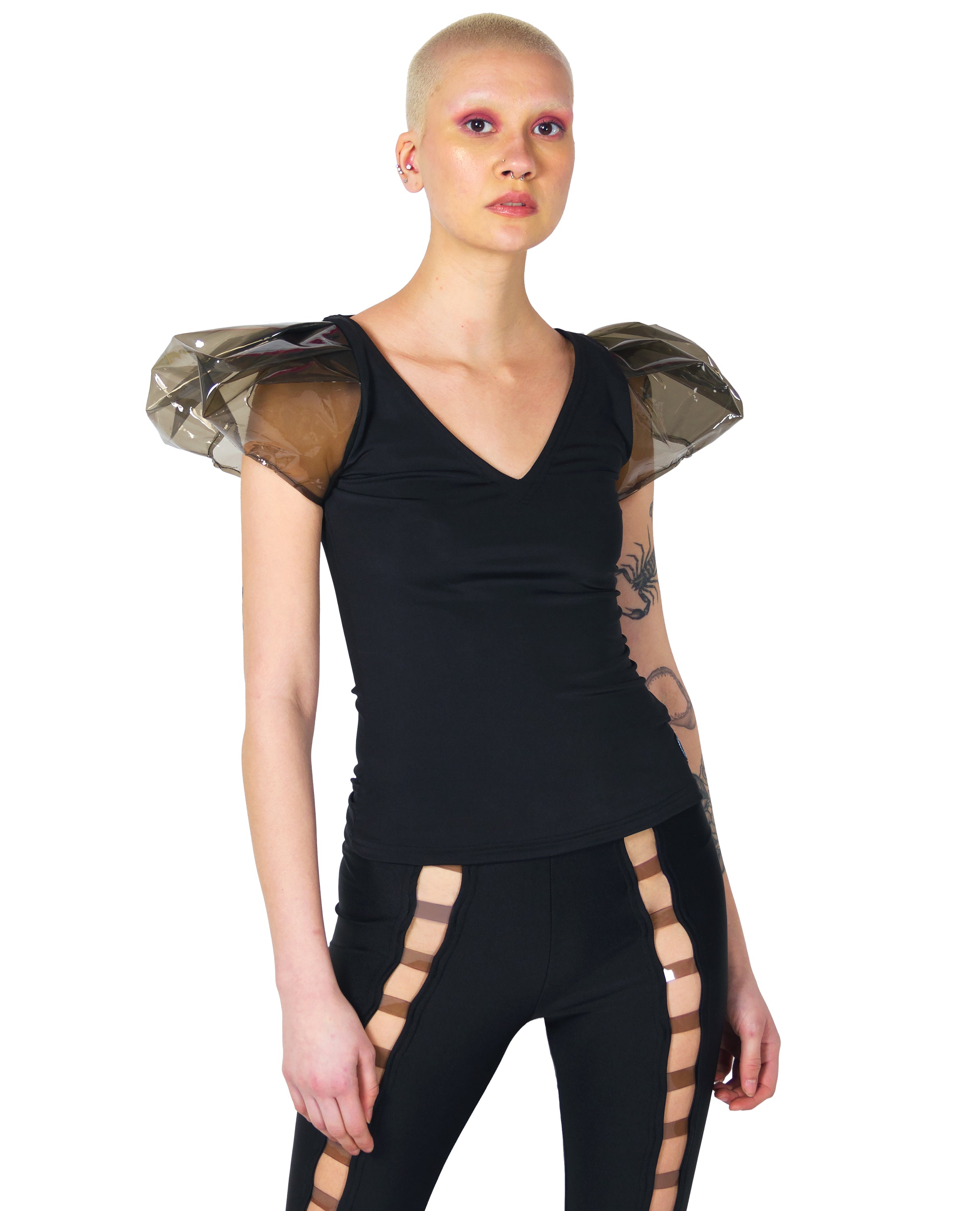 PVC PUFF SLEEVE TOP by Cyberdog - Rave clothing, festival fashion ...